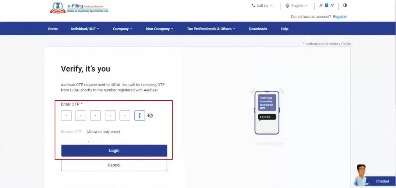 Login User Manual | Income Tax Department